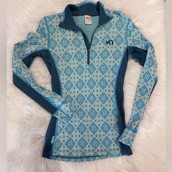 Kari Traa | Tops | Kari Traa Blue Wool 4 Zip Pullover Size Medium ...